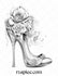 40 Flower Wedding Shoes Grayscale Coloring Pages Printable for Adults ...