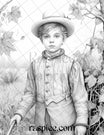 60 Victorian Autumn Portrait Grayscale Coloring Pages Printable for Ad ...