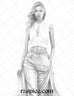 Fashion Show Grayscale Coloring Pages Printable for Adults, PDF File I ...