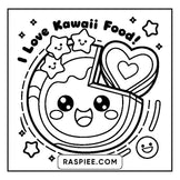 115 Bold and Easy Kawaii Food Coloring Pages for Kids & Adults – RASPIEE