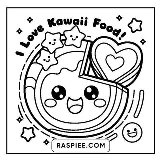 115 Bold and Easy Kawaii Food Coloring Pages for Kids & Adults – RASPIEE
