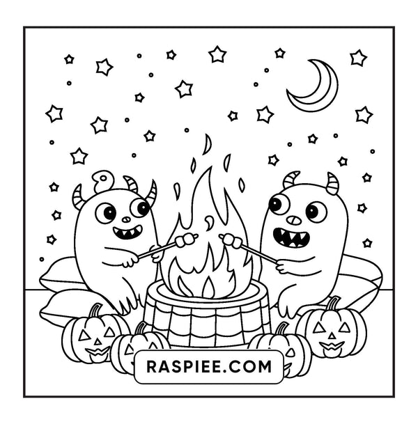 117 Bold and Easy Spooky Besties Halloween Coloring Pages – RASPIEE