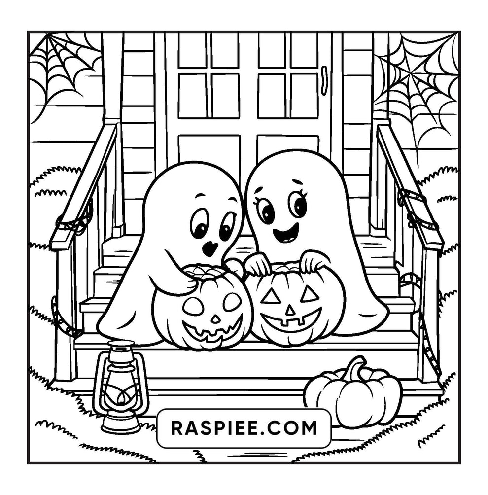 117 Bold and Easy Spooky Besties Halloween Coloring Pages – RASPIEE