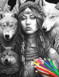 30 Native American Girls Printable Coloring Pages for Adult, Native Am ...