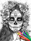 30 Printable Horror Bride Coloring Pages for Adults, Gothic Wedding Gr ...