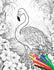 Flamingo Oasis Grayscale Coloring Pages Printable for Adults, PDF File ...