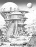 40 Alien Houses Grayscale Coloring Pages for Adults, Printable PDF Fil ...