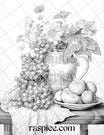 52 Still Life Grayscale Coloring Pages Printable for Adults, PDF File ...