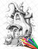 40 Pumpkin Fairy Houses Grayscale Coloring Pages Printable for Adults ...
