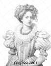 40 Baroque Women Portrait Grayscale Adult Coloring Pages Printable, PD ...
