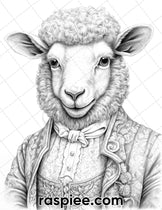 80 Gothic Animals Grayscale Adult Coloring Pages, Printable PDF Instan ...