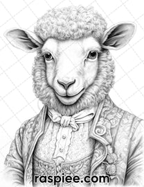 80 Gothic Animals Grayscale Adult Coloring Pages, Printable PDF Instan ...