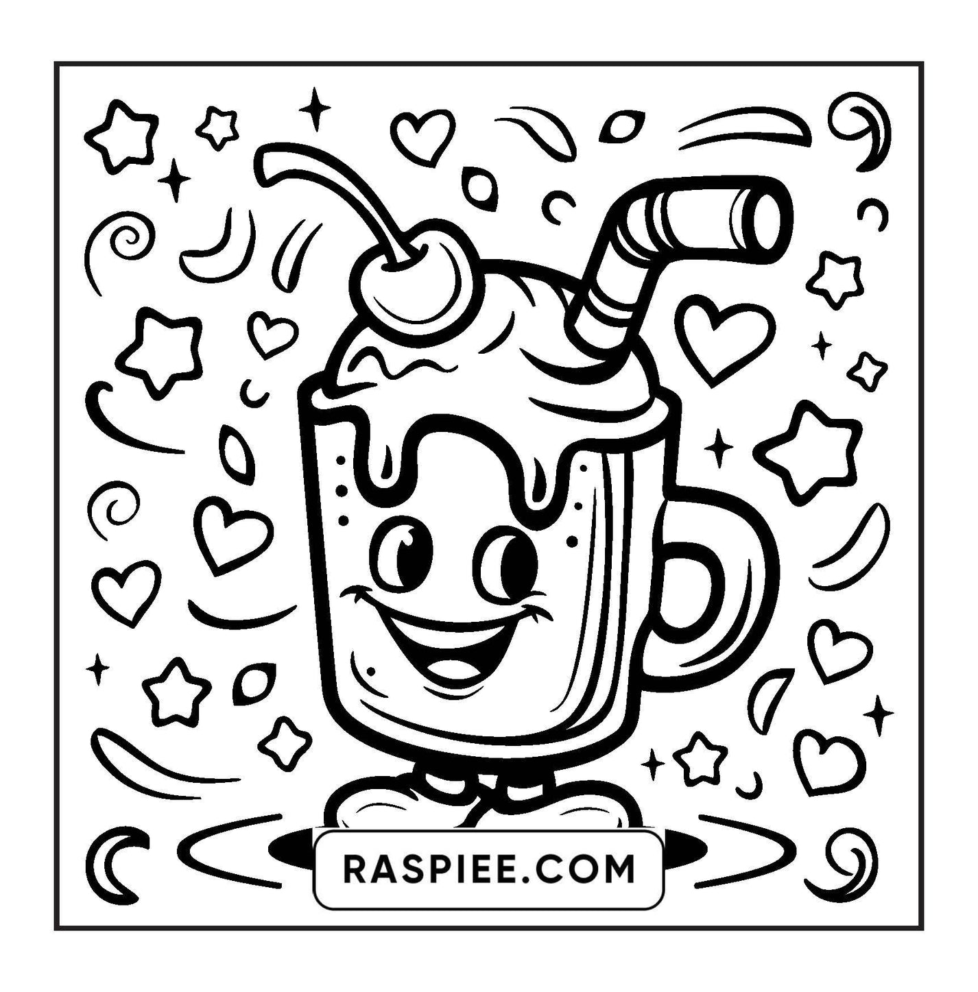 127 Bold and Easy Cute Groovy Coloring Pages for Kids & Adults – RASPIEE