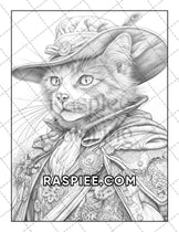 60 Cats Dressed Up Adult Coloring Pages Printable PDF Instant Download ...