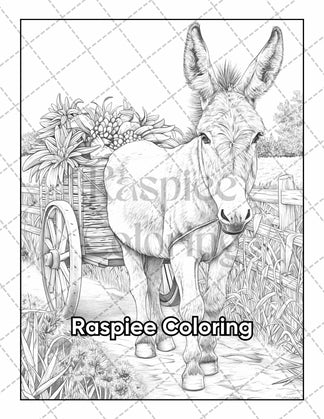 50 Country Farm Scenes Adult Coloring Pages Printable PDF Instant Down ...
