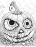 Spooky Pumpkin Halloween Adult Coloring Pages Printable PDF Instant Do ...