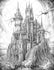 50 Haunted Castles Grayscale Coloring Pages Printable, Halloween Color ...