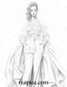 Fashion Show Grayscale Coloring Pages Printable for Adults, PDF File I ...