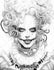 50 Scary Clown Girls Grayscale Coloring Pages Printable for Adults, PD ...