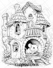 40 Magical Mouse Houses Grayscale Coloring Pages Printable for Adults ...