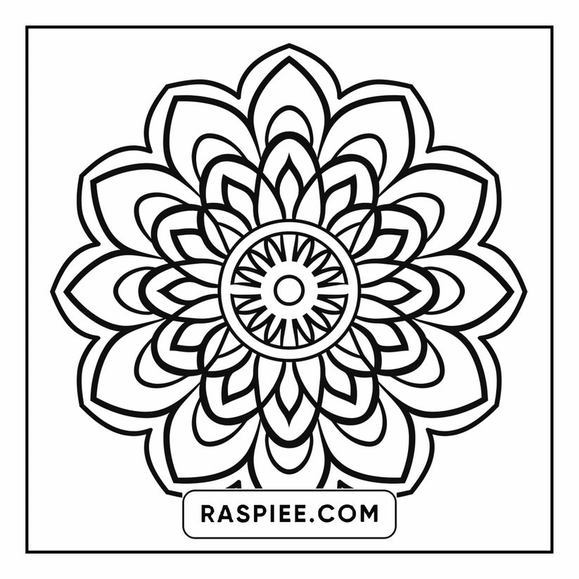 134 Bold and Easy Mandala Coloring Pages for Kids & Adults – RASPIEE