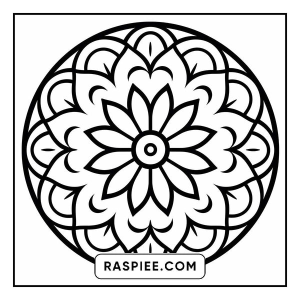134 Bold and Easy Mandala Coloring Pages for Kids & Adults – RASPIEE