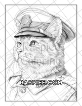 60 Cats Dressed Up Adult Coloring Pages Printable PDF Instant Download ...