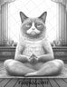 50 Grumpy Cat Grayscale Coloring Pages Printable for Adults, PDF File ...