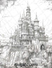 50 Haunted Castles Grayscale Coloring Pages Printable, Halloween Color ...