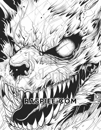 50 Spooky Monsters Halloween Adult Coloring Pages Printable PDF Instan ...