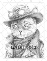 60 Cats Dressed Up Adult Coloring Pages Printable PDF Instant Download ...