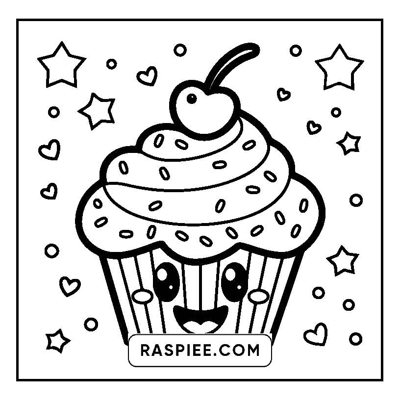 160 Bold and Easy Kawaii Food Coloring Pages for Kids & Adults – RASPIEE