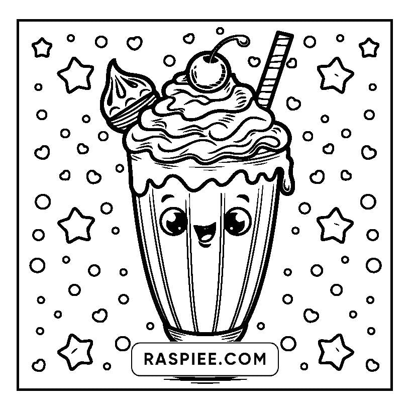 160 Bold and Easy Kawaii Food Coloring Pages for Kids & Adults – RASPIEE
