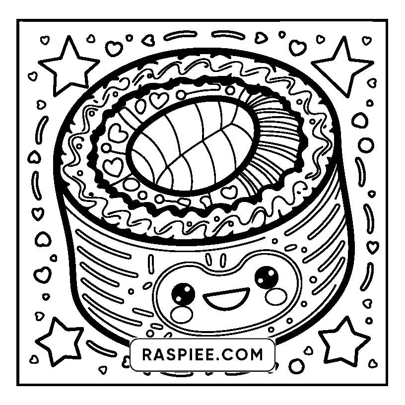 160 Bold and Easy Kawaii Food Coloring Pages for Kids & Adults – RASPIEE