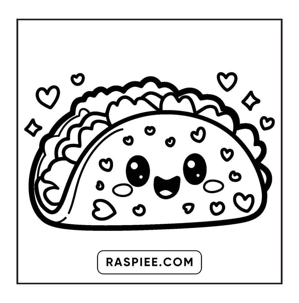 189 Bold and Easy Kawaii Food Coloring Pages for Kids & Adults – RASPIEE