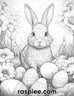 40 Easter Bunny Grayscale Adult Coloring Pages, Printable PDF Instant ...