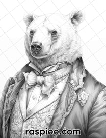 80 Gothic Animals Grayscale Adult Coloring Pages, Printable PDF Instan ...