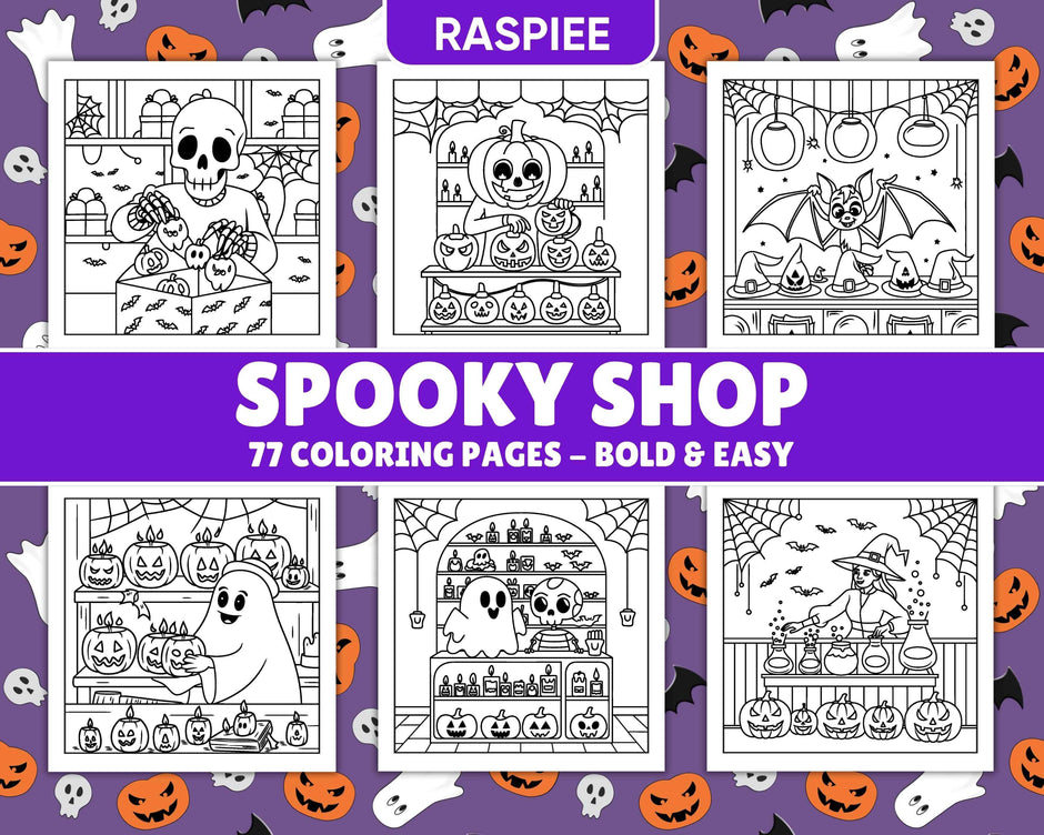 Halloween Coloring Pages for Adults | Spooky & Fun Designs – RASPIEE