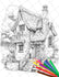 40 Stone Cottage Houses Grayscale Coloring Pages Printable for Adults ...