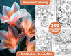 101 Tranquil Blooms Adult Coloring Pages Printable PDF Instant Downloa ...