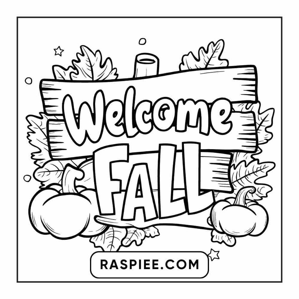 114 Cozy Autumn Bold Easy Coloring Pages PDF for Adults & Kids – RASPIEE