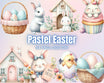 Charming Pastel Easter Clipart Bundle, 34 PNG High-Res Files for Comme ...