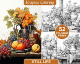 52 Still Life Grayscale Coloring Pages Printable for Adults, PDF File ...