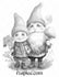40 Fall Gnomes Grayscale Coloring Pages Printable for Adults Kids, PDF ...