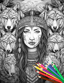 30 Native American Girls Printable Coloring Pages for Adult, Native Am ...
