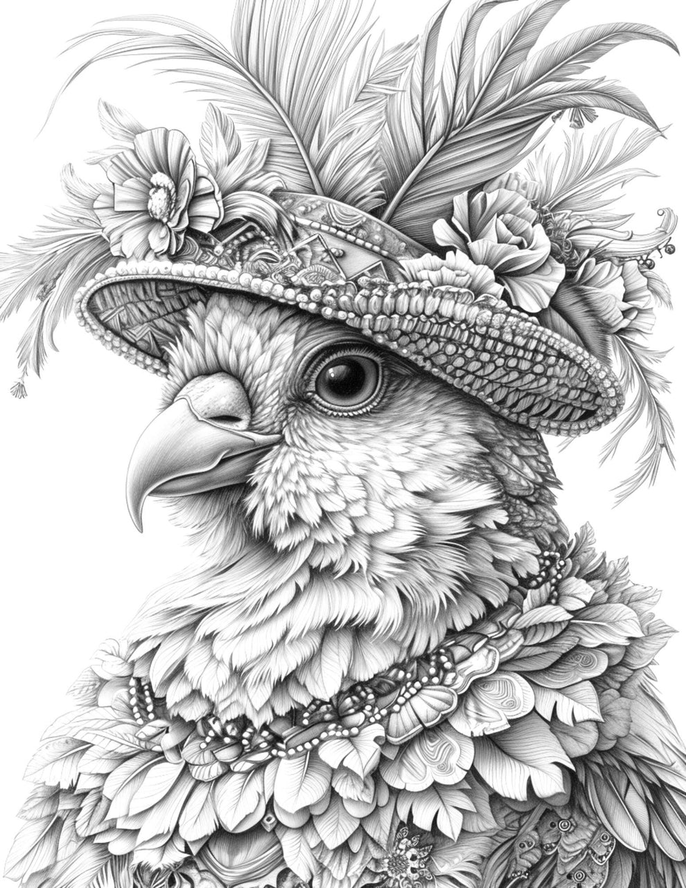 Free Spring Time Grayscale Adult Coloring Pages, Printable PDF Instant ...