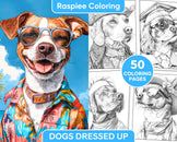 50 Dogs Dressed Up Adult Coloring Pages Printable PDF Instant Download ...