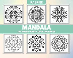 134 Bold and Easy Mandala Coloring Pages for Kids & Adults – RASPIEE