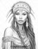 Native American Portrait Grayscale Coloring Pages Printable for Adults ...