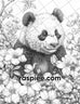 77 Baby Animals with Flowers Grayscale Adult Coloring Pages Printable ...